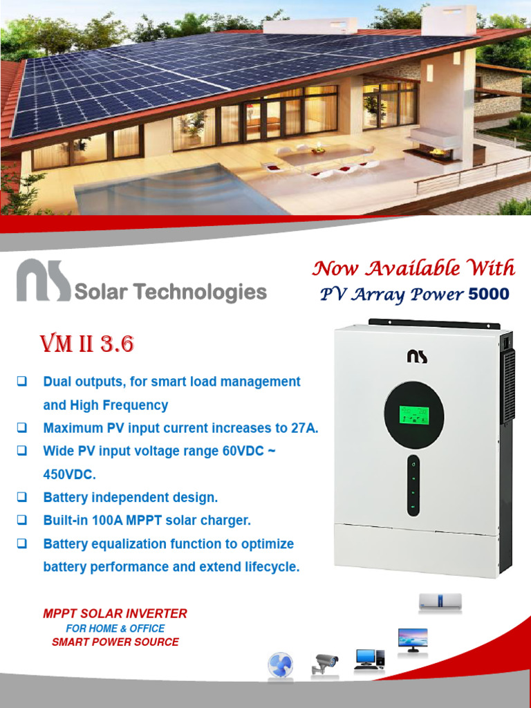 Ns VM II 3.6kw Solar Hybrid Inverter | PDF | Battery Charger | Power ...