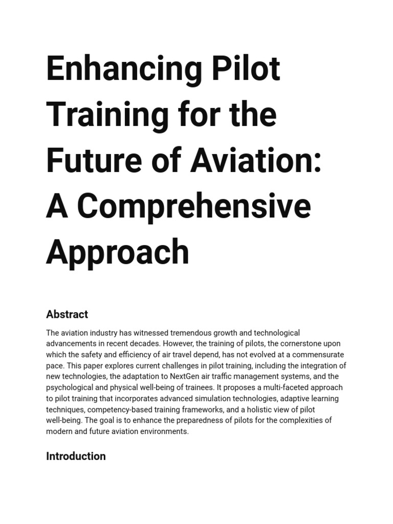 Research Paper - Future Aviation | Download Free PDF | Simulation | Virtual Reality