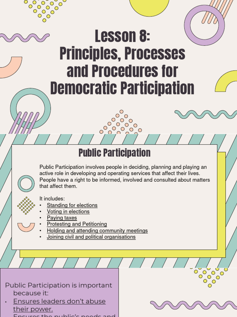 Lesson 8 - Principles, Processes and Procedures For Democratic ...