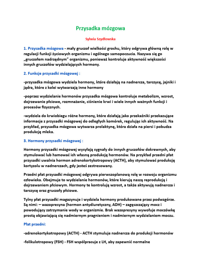 Przysadka Mozgowa | PDF