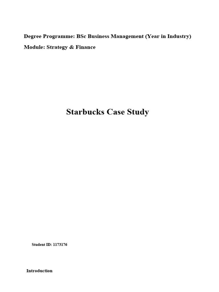 Strategy & Finance - Starbucks Essay | PDF | Starbucks | Coffee Strategy & Finance - Starbucks Essay | PDF | Starbucks | Coffee
