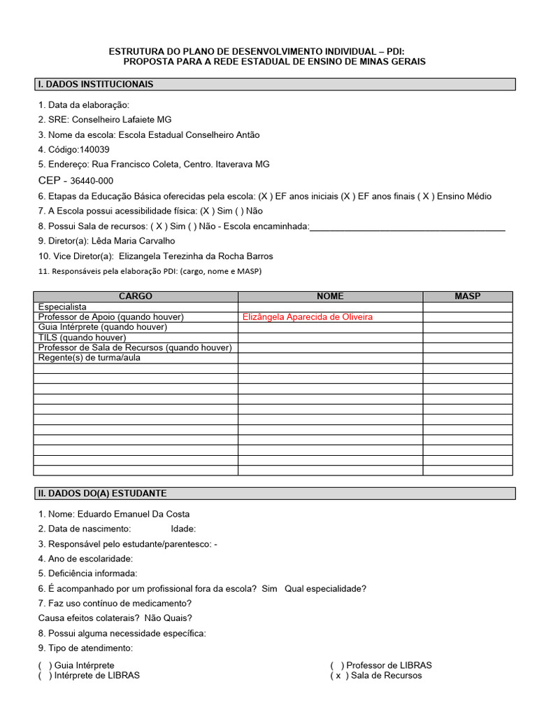 PDI 3 Bimestre Do Dudu - Imprimir | PDF | Percepção | Pensamento