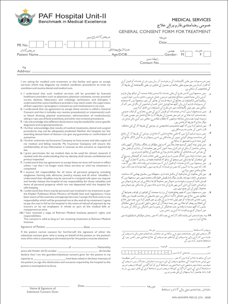 01-RCD General Consent Form For Treatment | Download Free PDF | Health ...