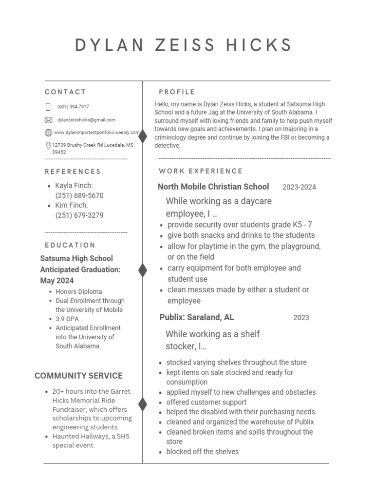 Dylan Zeiss Hicks | PDF