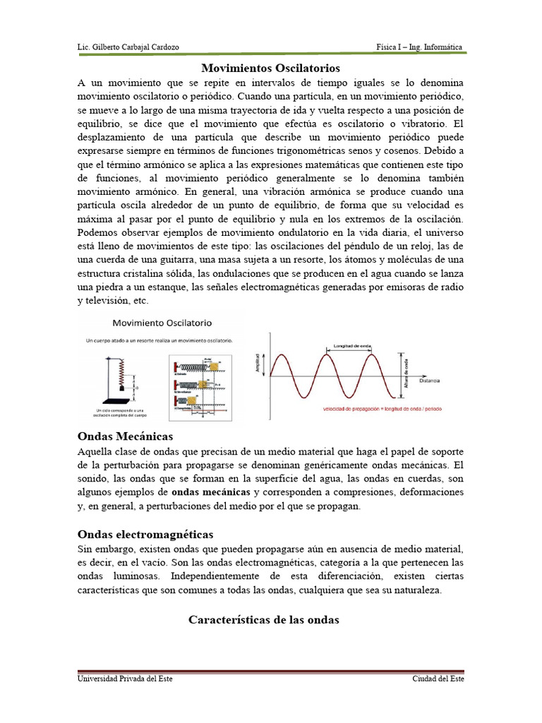 Movimiento Oscilatorio | PDF | Olas | Sonido