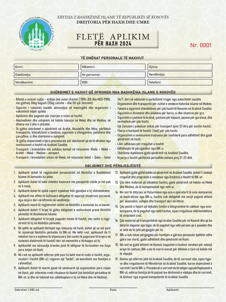 Aplikimi Per Haxh - Final Print | PDF