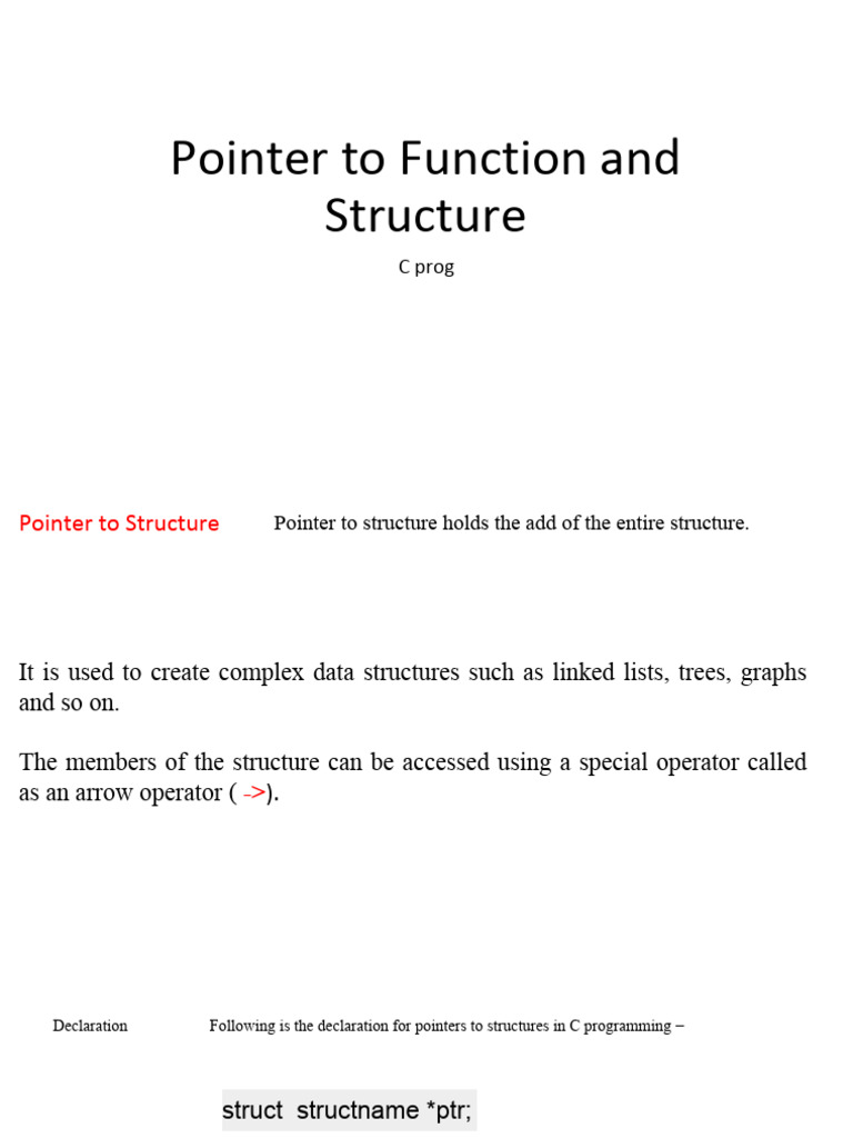 Pointer To Func and Structure | PDF | Pointer (Computer Programming) | Computer Engineering