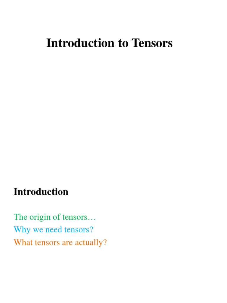 Introduction To Tensors | PDF | Philosophy | Teaching Methods & Materials