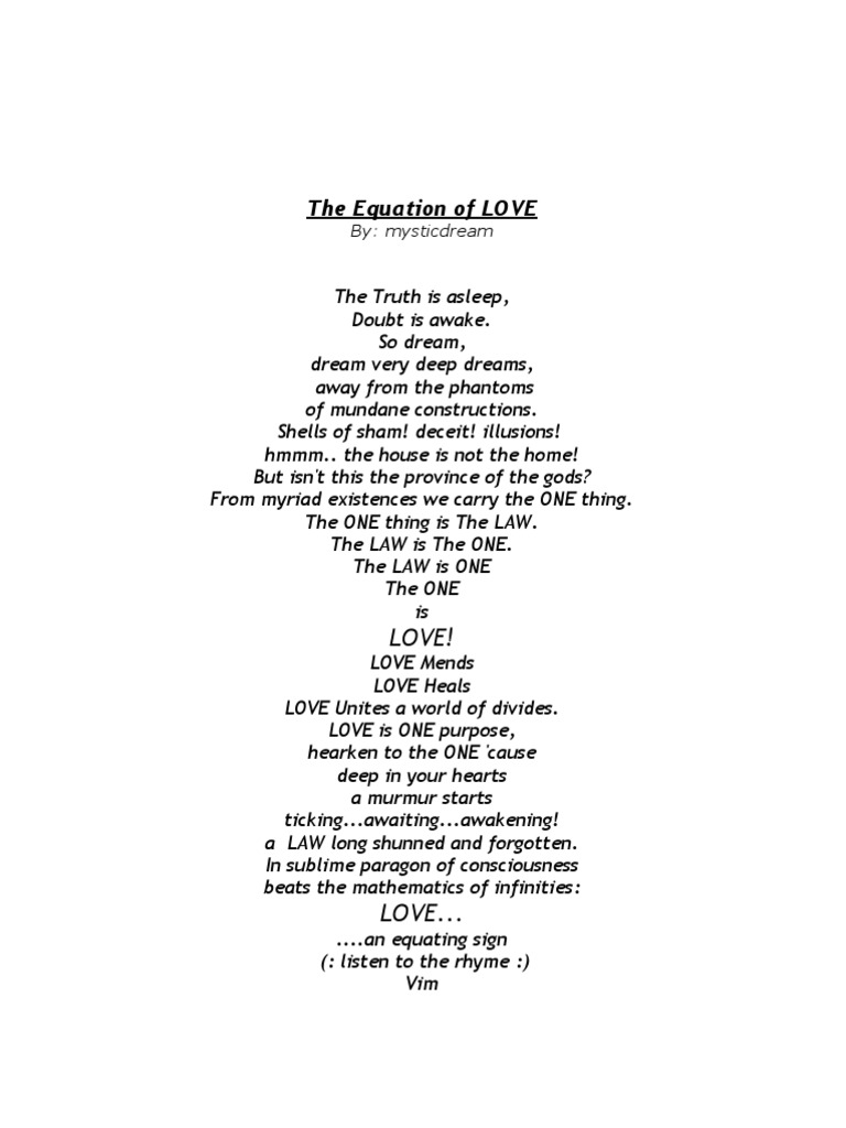 The Equation of LOVE | PDF