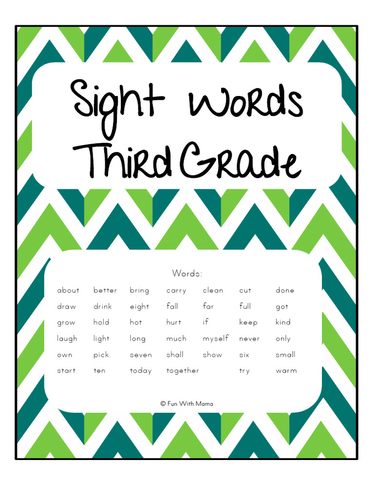 Dolch Sight Words Third Grade | PDF