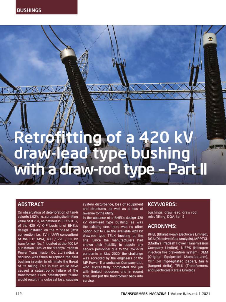 112 K K Murty Retrofitting of 420 KV Bushing II | PDF | Carbon Dioxide ...