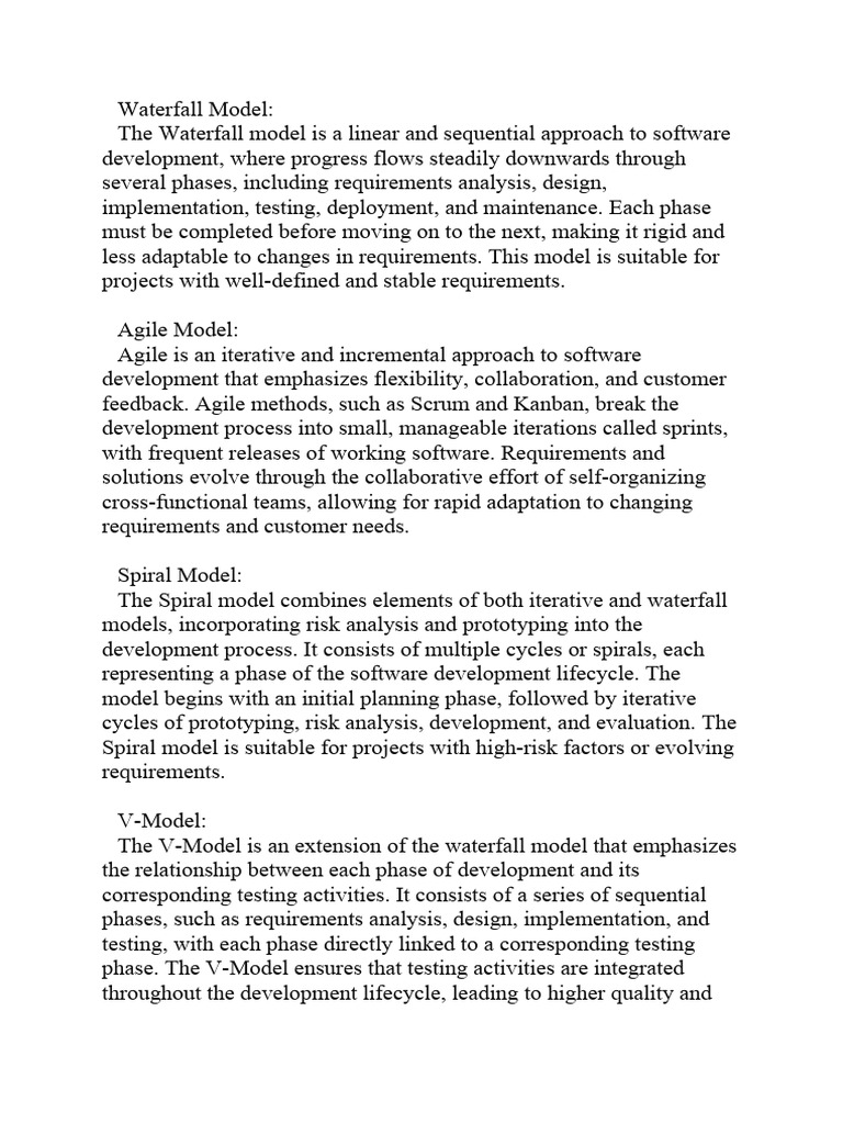Software Development Models | PDF | Software Development Process ... Software Development Models | PDF | Software Development Process ...