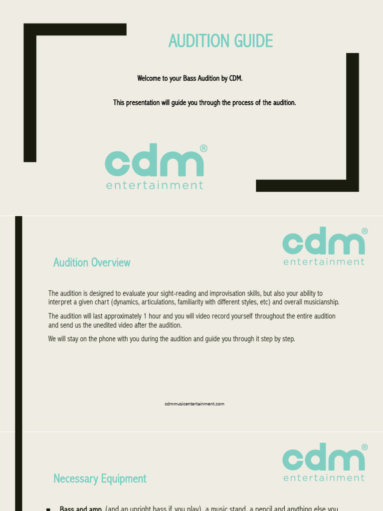 Bass Audition Guide | PDF | Audition | Smartphone