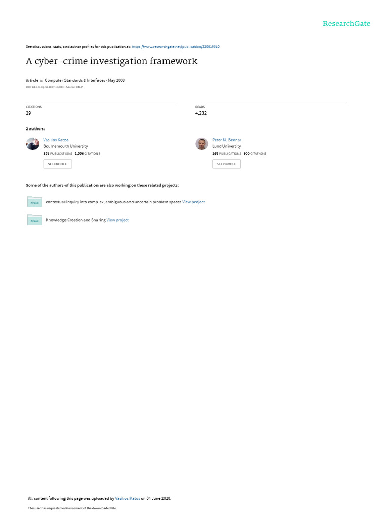 Cyber-Crime Investigation Framework | PDF | Narrative | Cybercrime