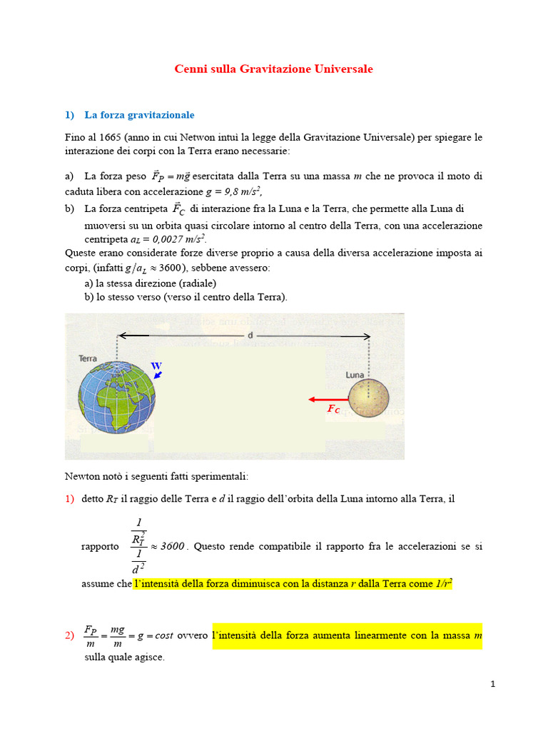 Gravitazione | PDF