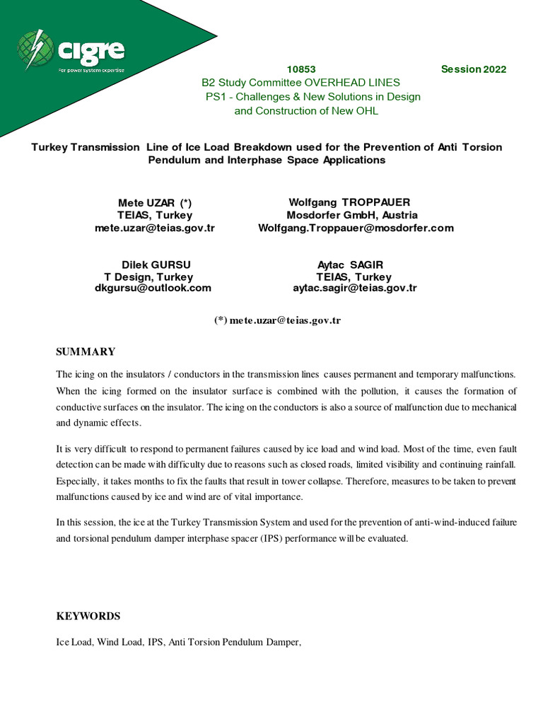 Power Line Ice Load Solutions | PDF | Ice | Electric Power Transmission