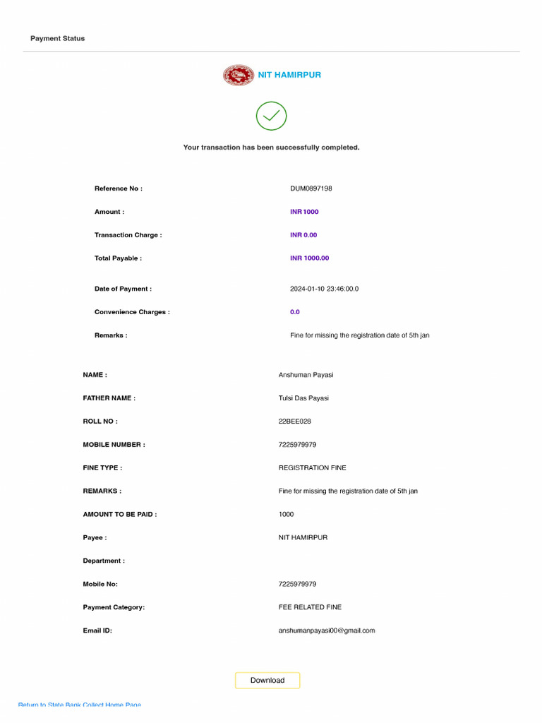 SBI Collect Fine | PDF