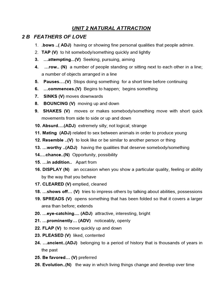 UNIT 2 B Feathers of Love | PDF