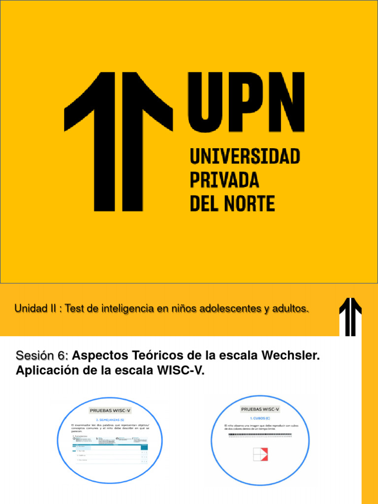 Sesión 6. Aspectos Teoricos de La Escala Wechsler Niños Aplicación. Pruebas Psico 1 | PDF ...