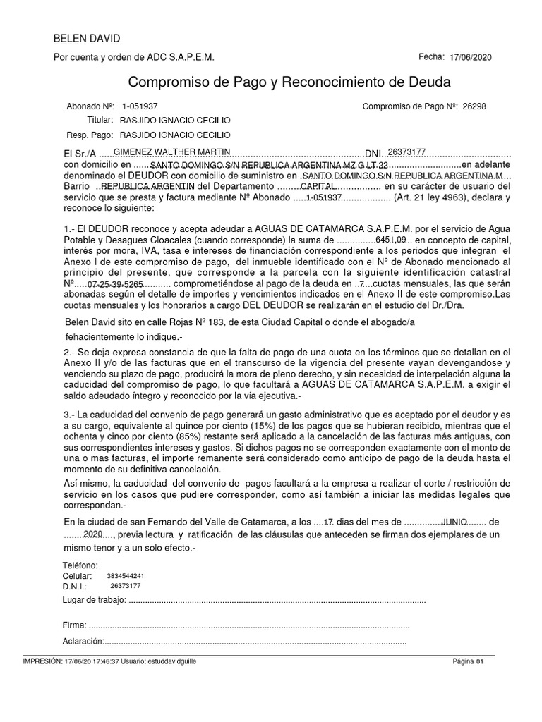 Comprobante Pago | PDF | Responsabilidad (contabilidad financiera) | Deuda