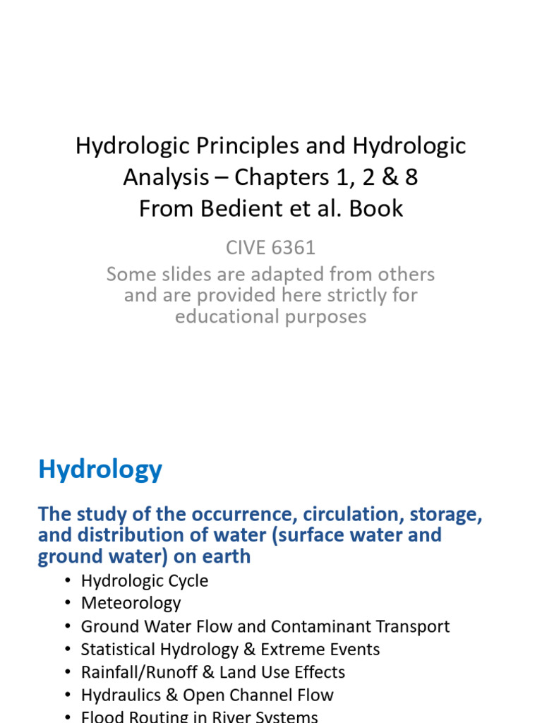 Hydrologic Principles and Analysis | PDF | Porosity | Hydrology