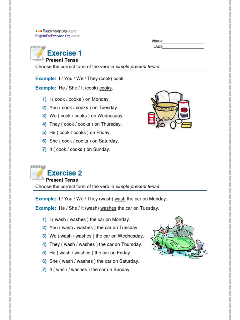 Simple Present Tense Exercises All | Download Free PDF | English ...