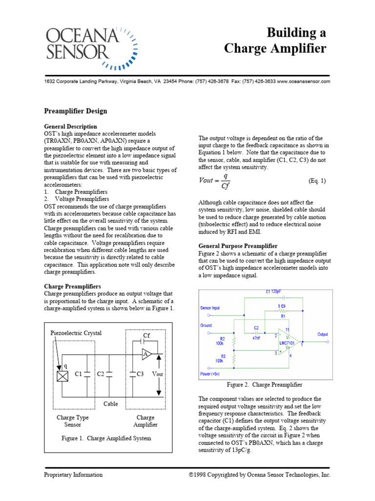 Charge Amp | PDF | Operational Amplifier | Amplifier