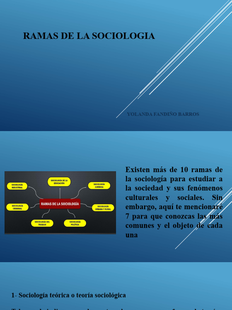 Ramas de la Sociología: 7 Principales | PDF | Sociología | Sociedad