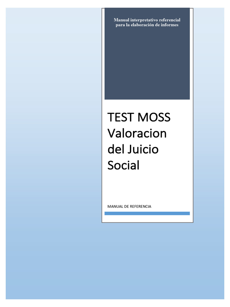 Manual Interpretativo Test Moss | PDF | Evaluación | Business