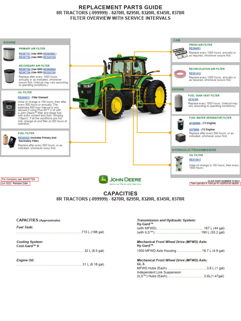 8R TRACTORS (-099999) - 8270R, 8295R, 8320R, 8345R, 8370R Filter ...