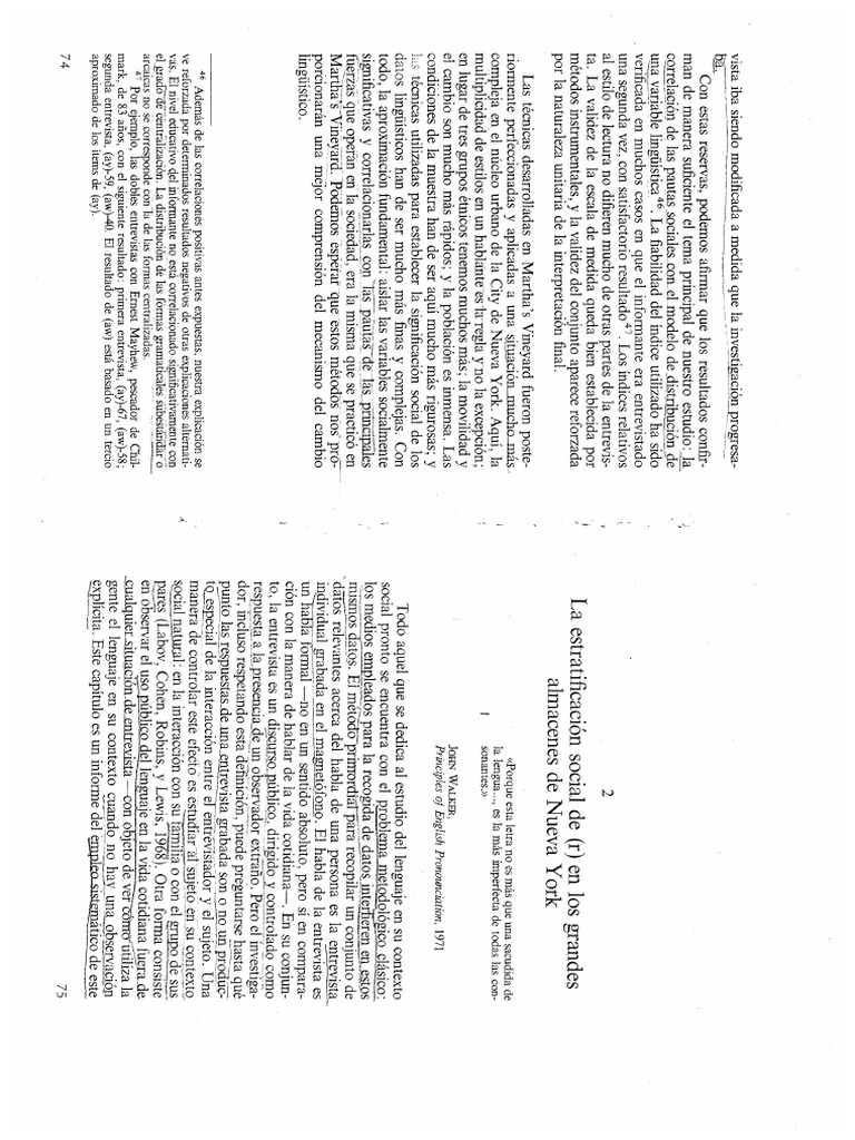 Labov-La Estratificacion en Los Almacenes de NY | PDF