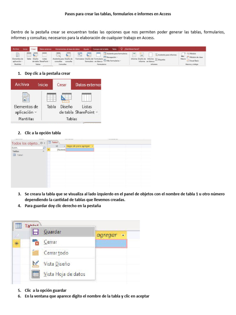 Tutorial Access Creando Tablas, Formularios, Informes y Consultas 11-3 NSR 2023 | PDF | Ventana ...