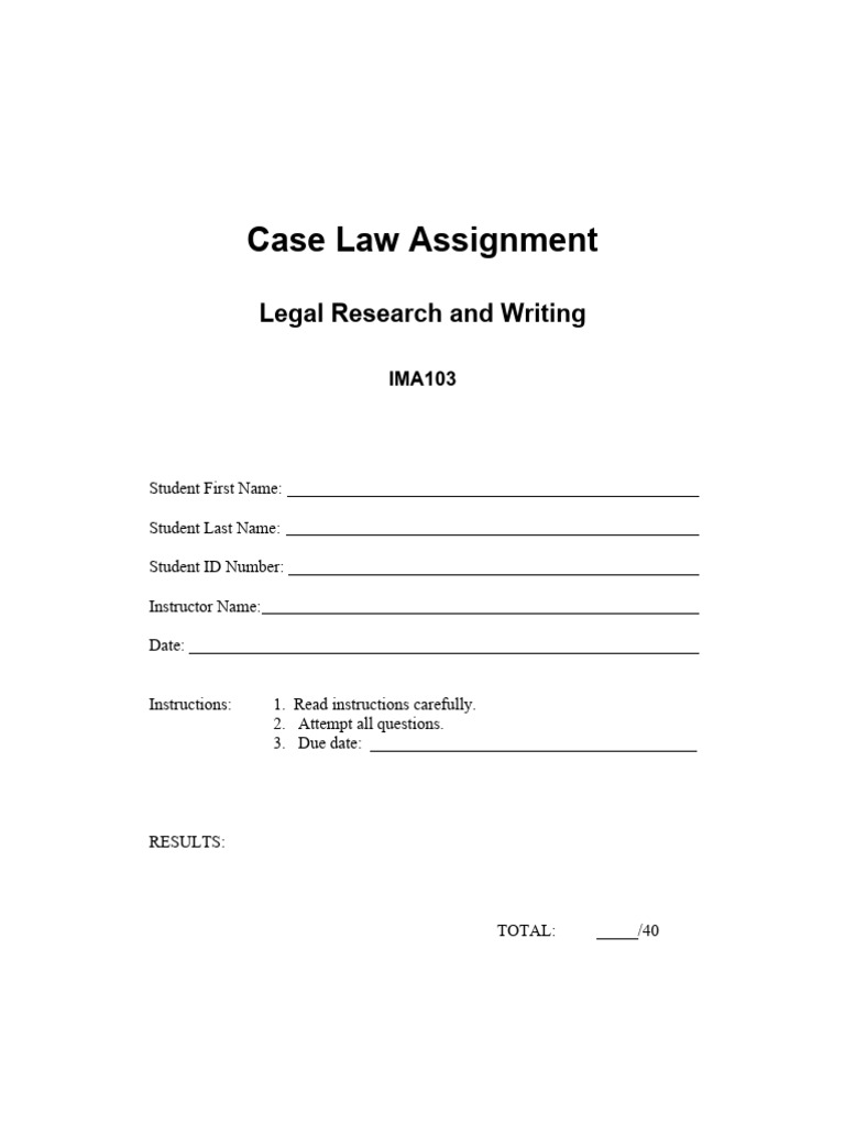 IMA103 v1-0 Case Law Assignment | PDF