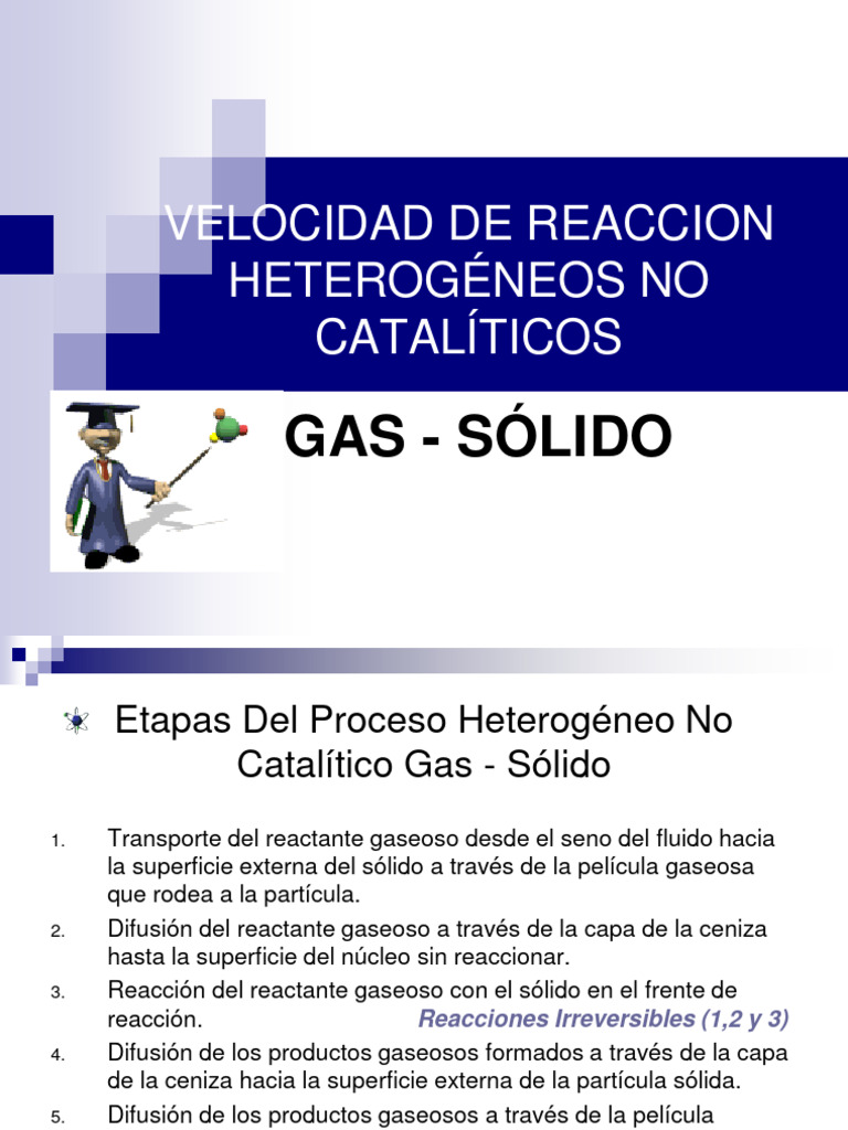 Velocidad Reaccion Heterogenea No Cata. G-S | PDF | Reactor Quimico | Gases