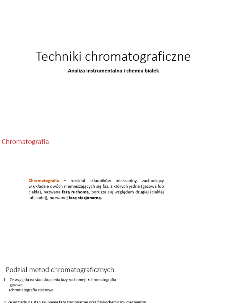 Techniki chromatograficzneEW | PDF