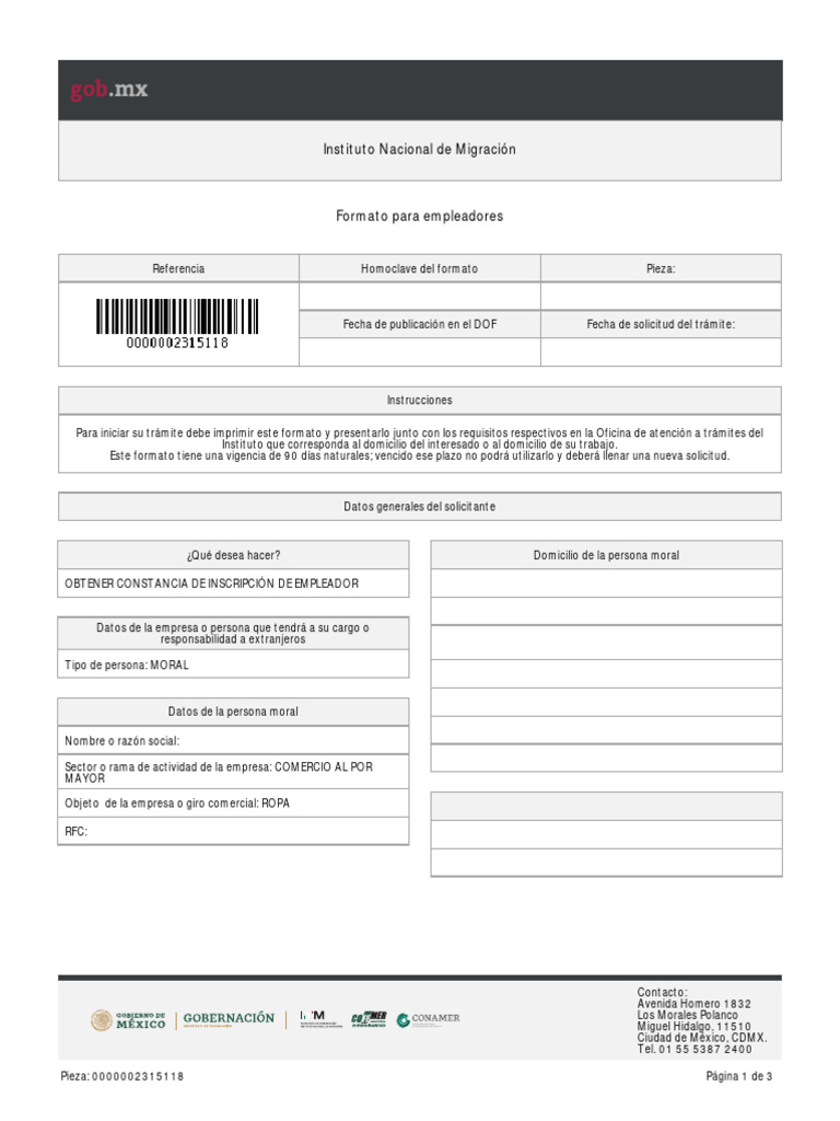 Solicitud de Migracion | PDF | México | Ciudad de México