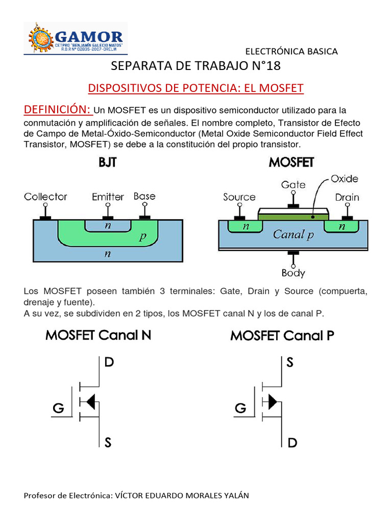 El Mosfet | PDF | Mosfet | Transistor