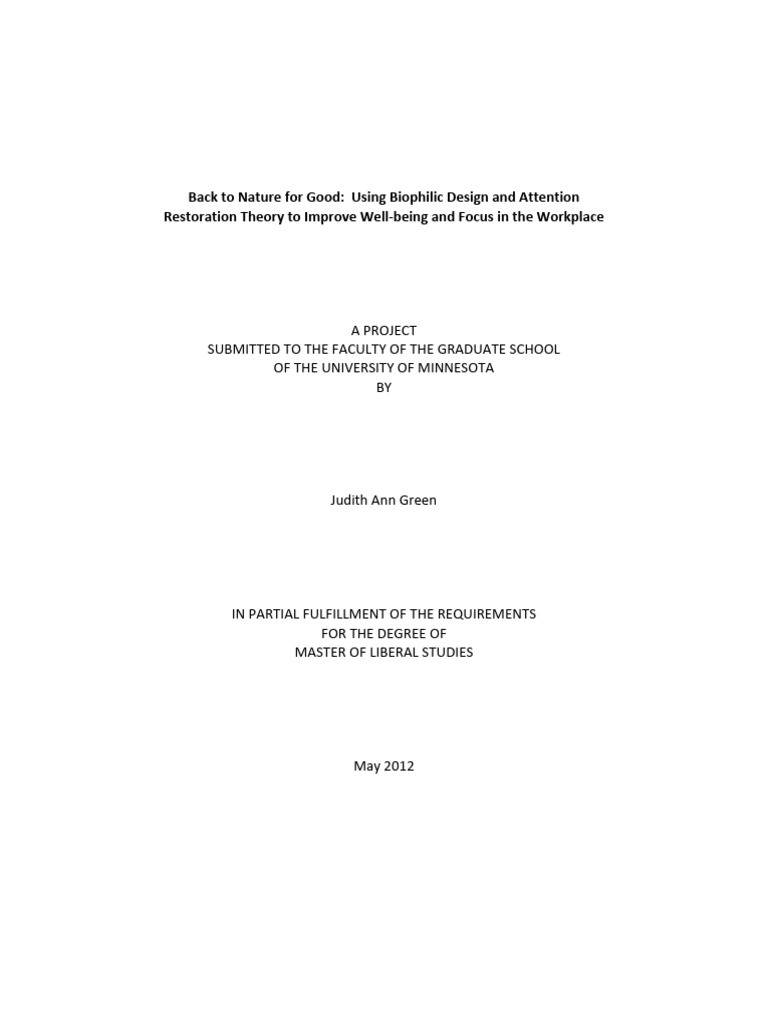 Back To Nature Restorative Environment | PDF | Lighting | Attention