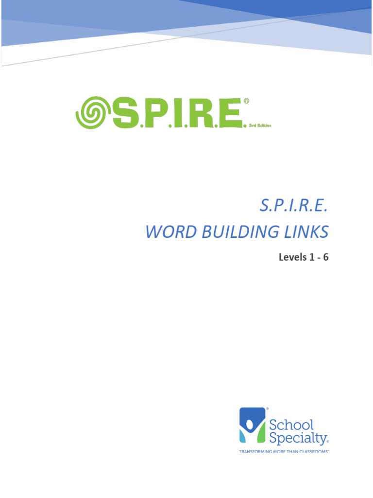 S.P.I.R.E. Word Building Links. Levels 1-6 | PDF | Linguistic Typology ...