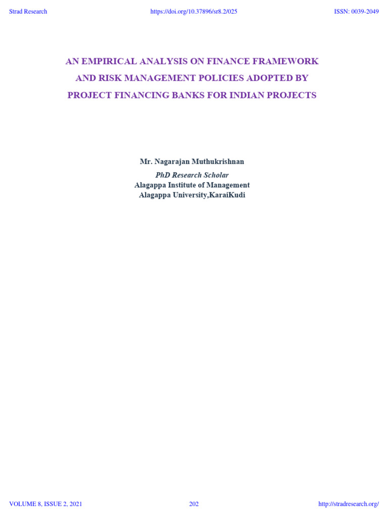 An Empirical Analysis On Finance Framewo | PDF | Asian Development Bank | Project Finance