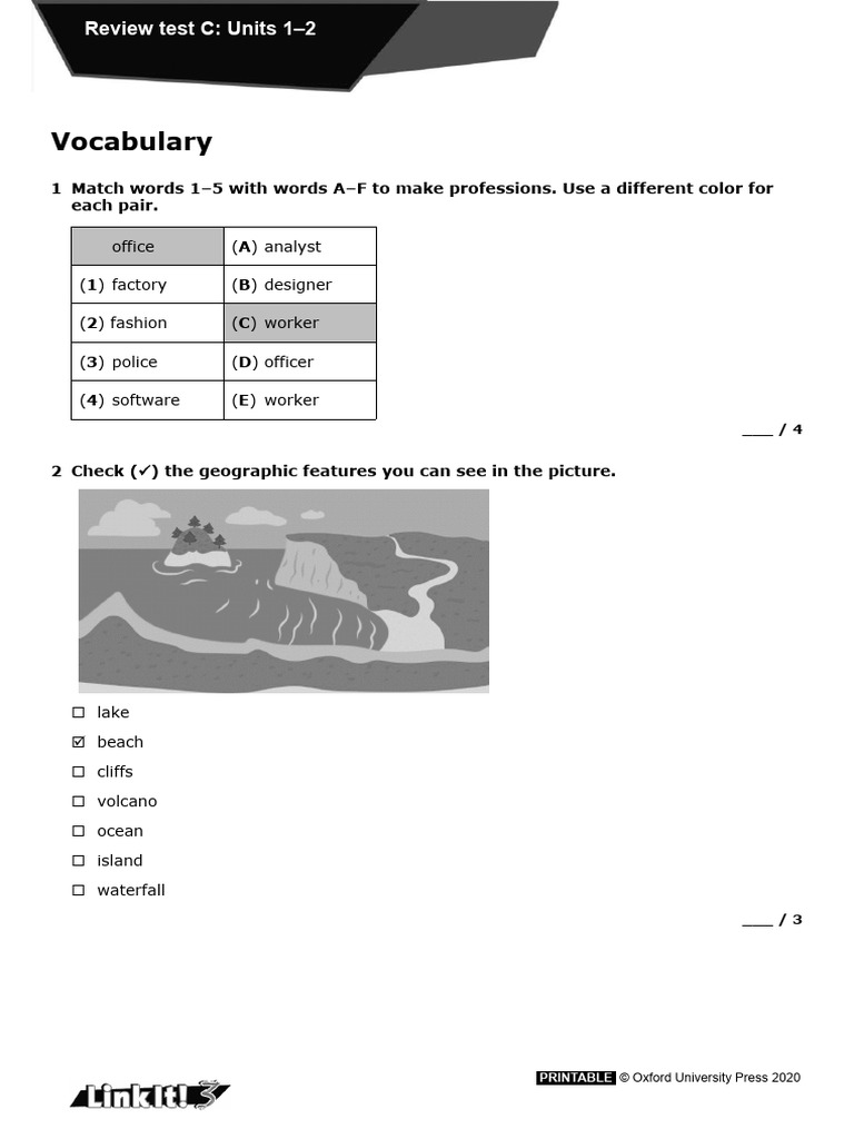 LI L3 Review Test Units 1-2 C | PDF | Language Arts & Discipline