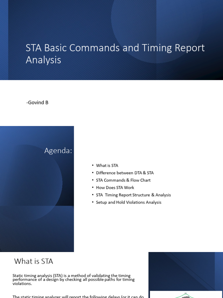 STA Basic Commands and Timing Report Analysis | Download Free PDF | Logic Gate | Spice