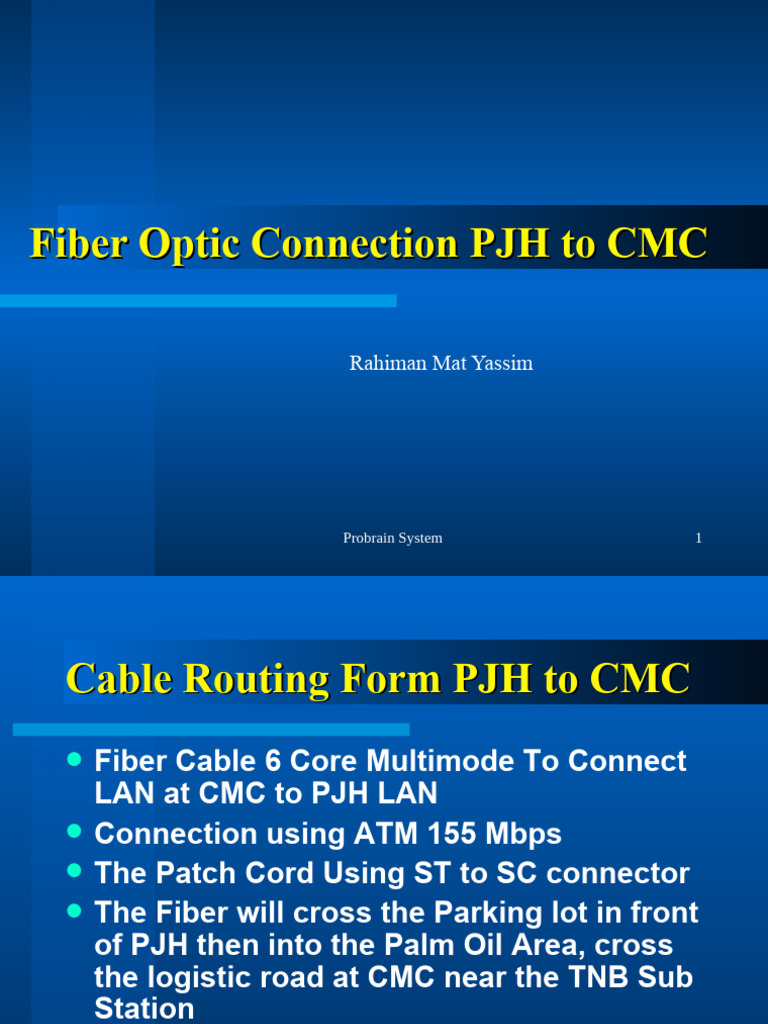 Fiber Optic Connection PJH To CMC | PDF | Optical Fiber | Telecommunications