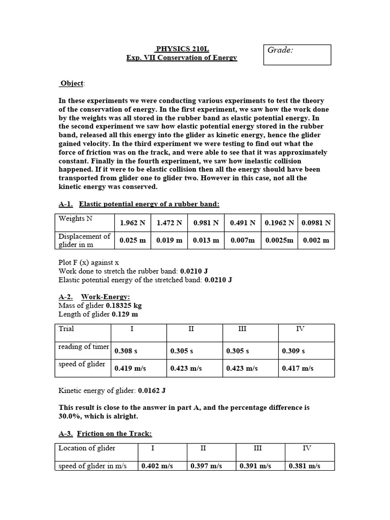 Report 3 Full | PDF | Collision | Potential Energy