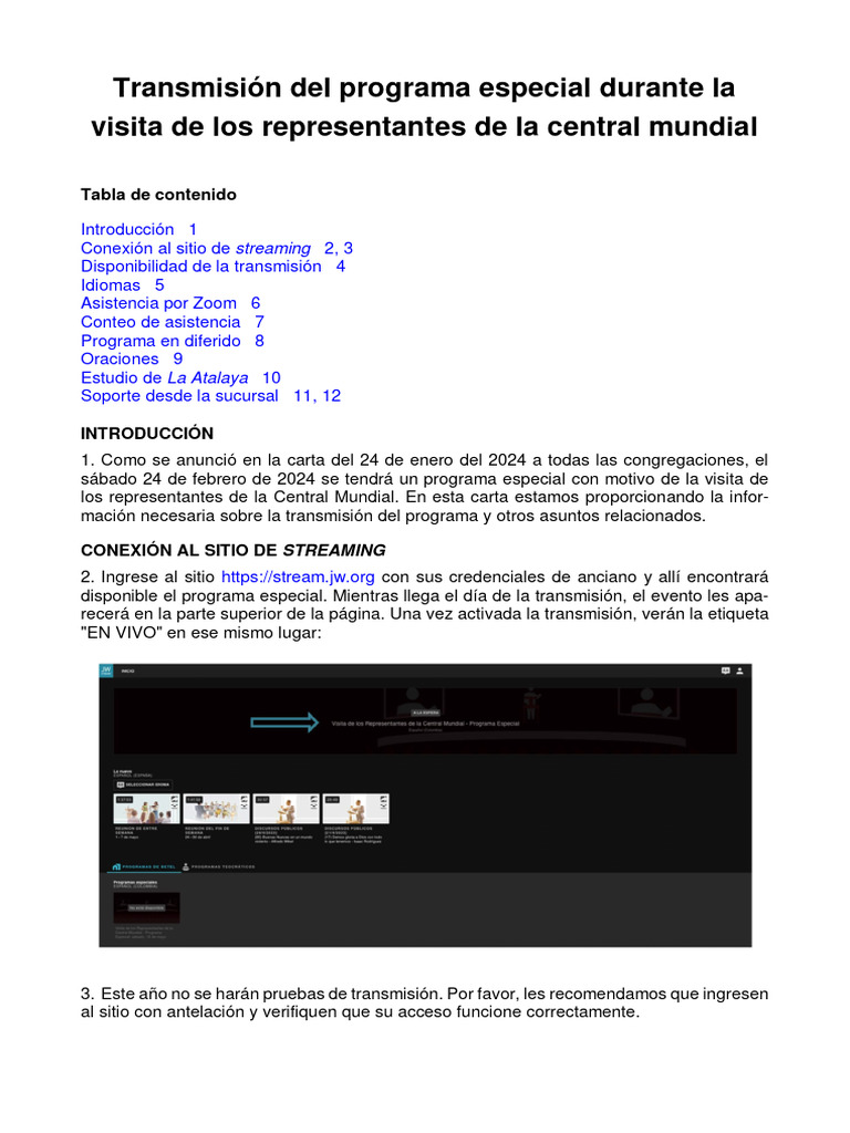 Instructivo para Transmisión | PDF