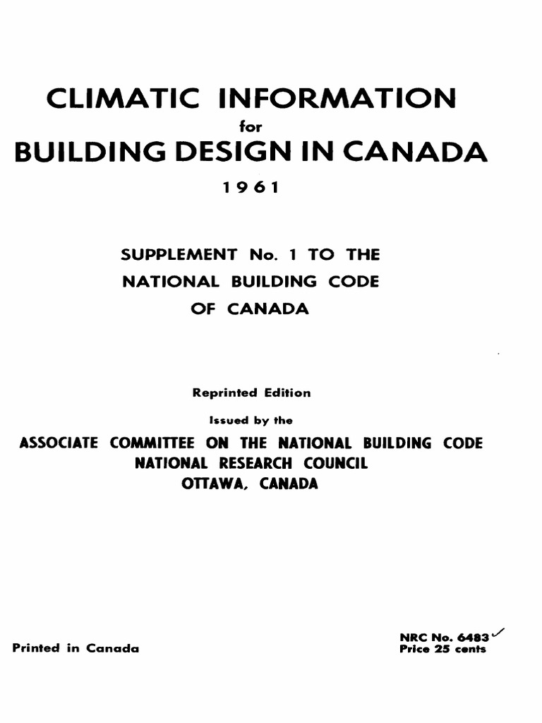1960NBC National Building Code SUP1 | PDF | Wind Speed | Snow 1960NBC National Building Code SUP1 | PDF | Wind Speed | Snow
