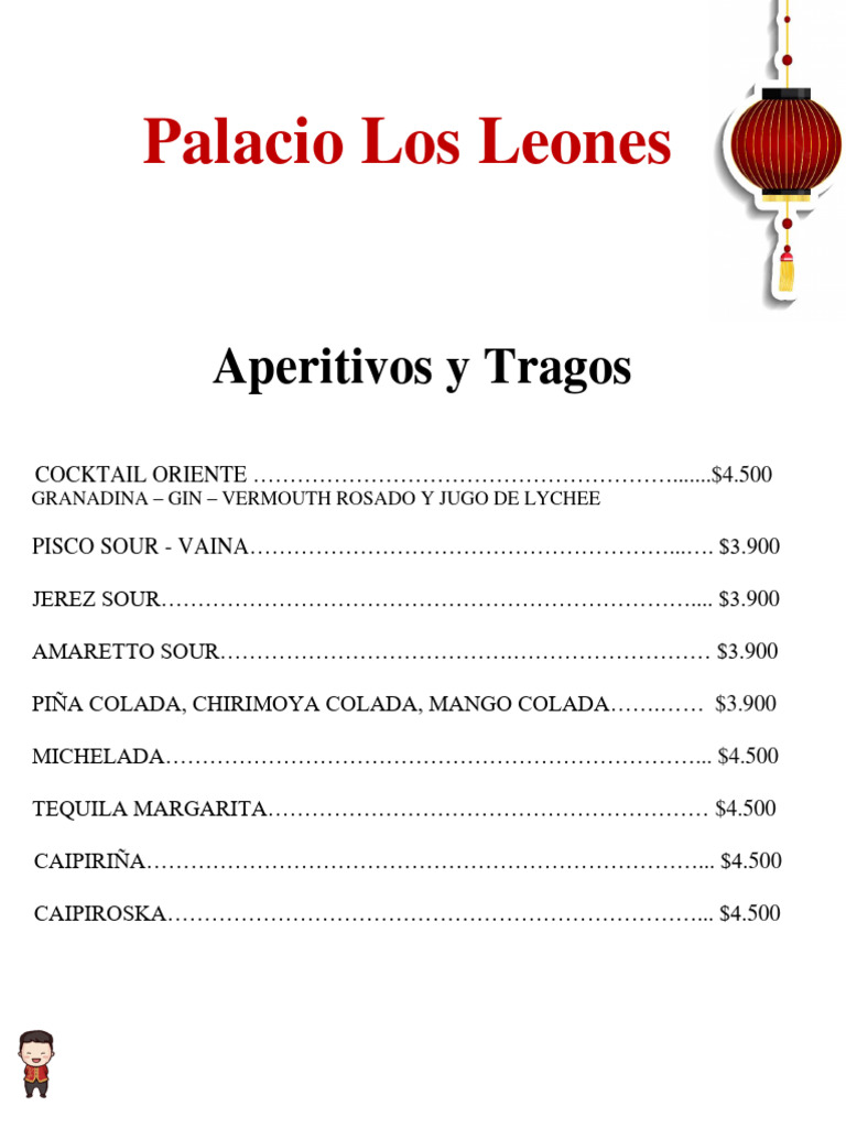 Menú del Palacio Los Leones | PDF | Mariscos | Sopa