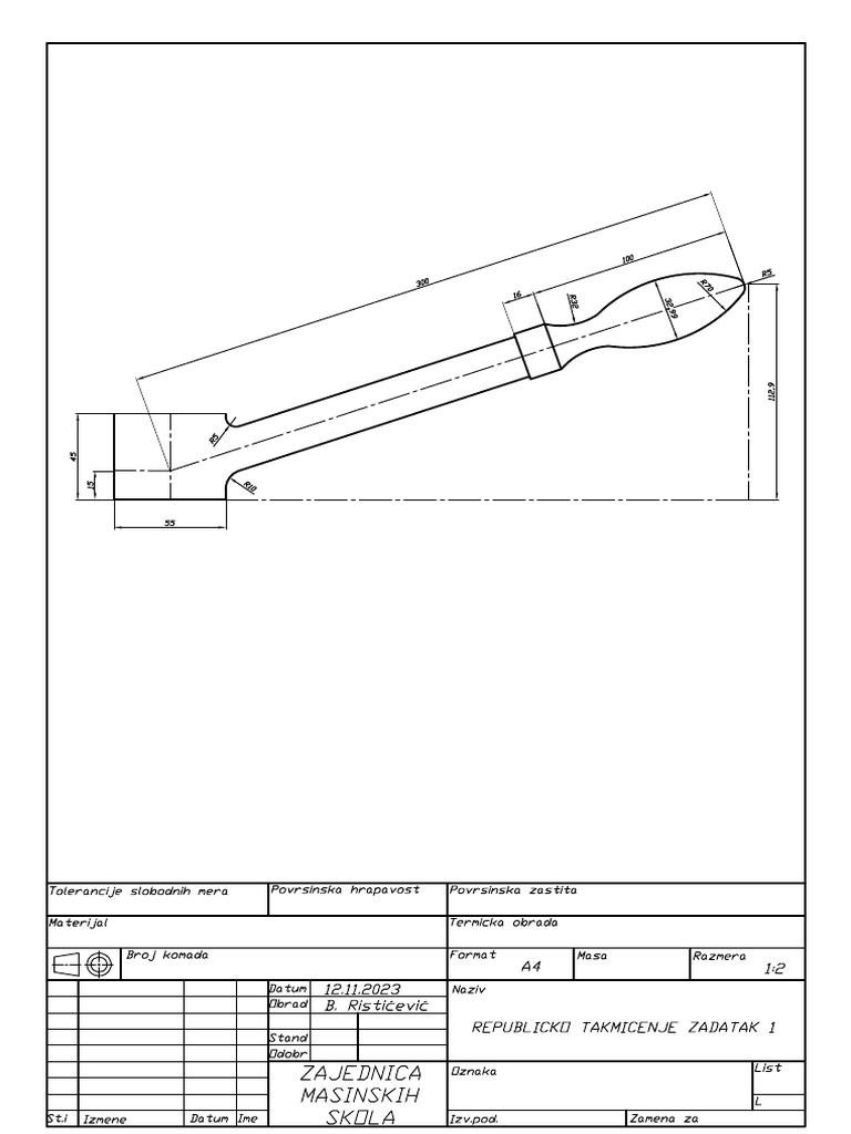 AutoCad Vezba Za Takmicenje 2013 Zadatak 1 | PDF AutoCad Vezba Za Takmicenje 2013 Zadatak 1 | PDF