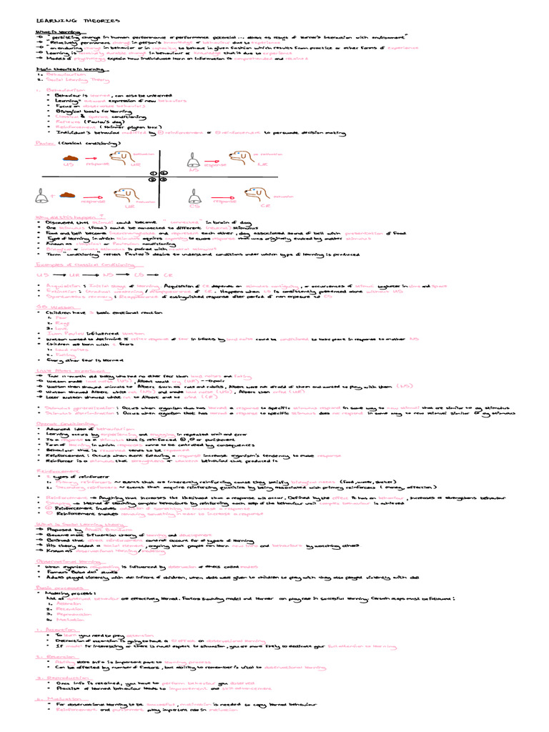 Learning Theories Chapter 6 SUMMARY | PDF | Classical Conditioning | Reinforcement