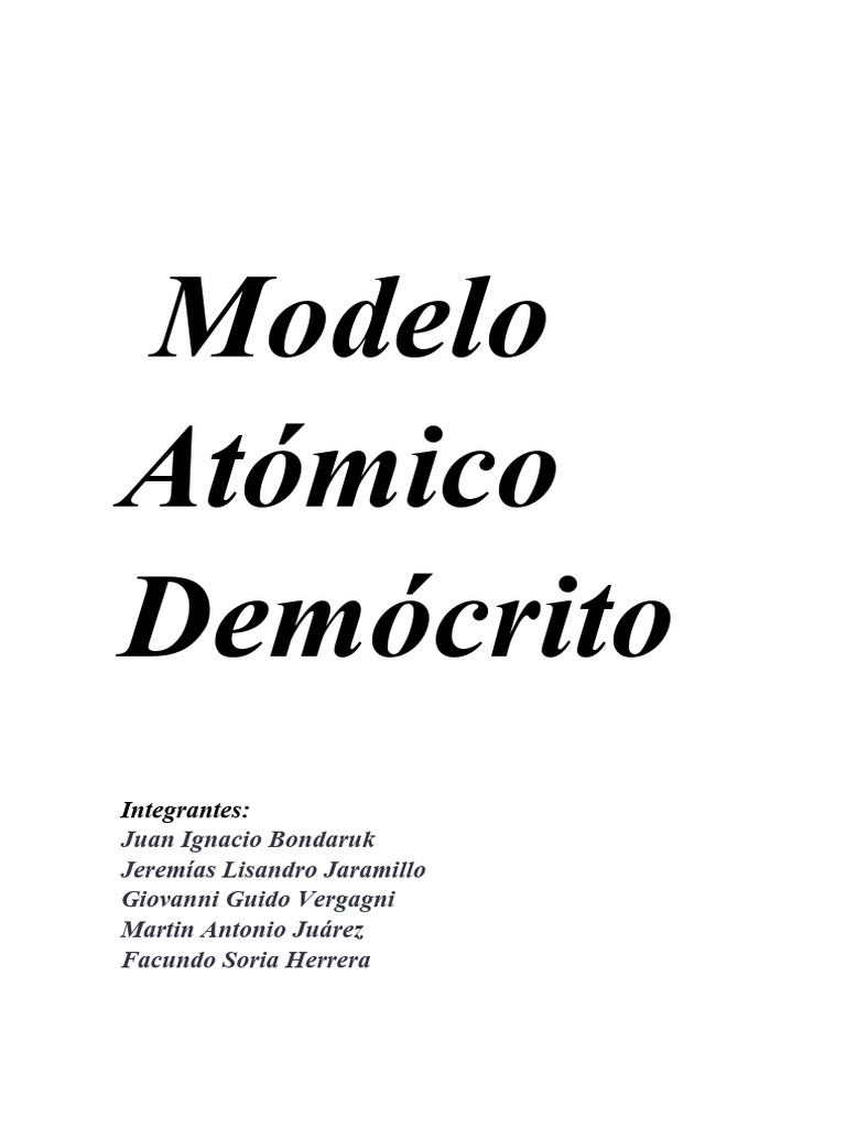 Modelo Atómico Demócrito | PDF | Átomos | Teoría